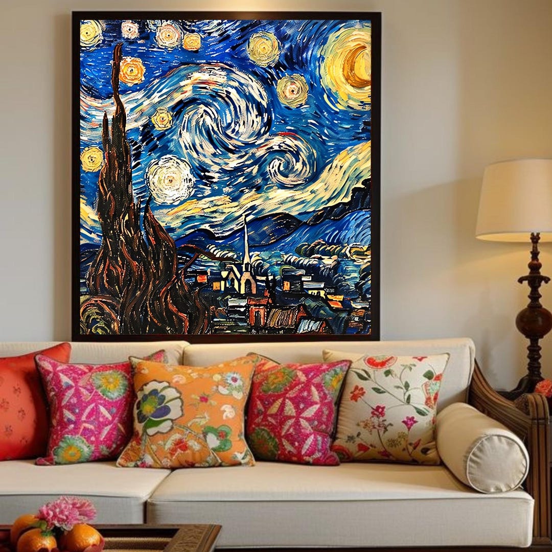 The Starry Night, Vincent Van Gogh | Celestial Art Print, Starry Night ...