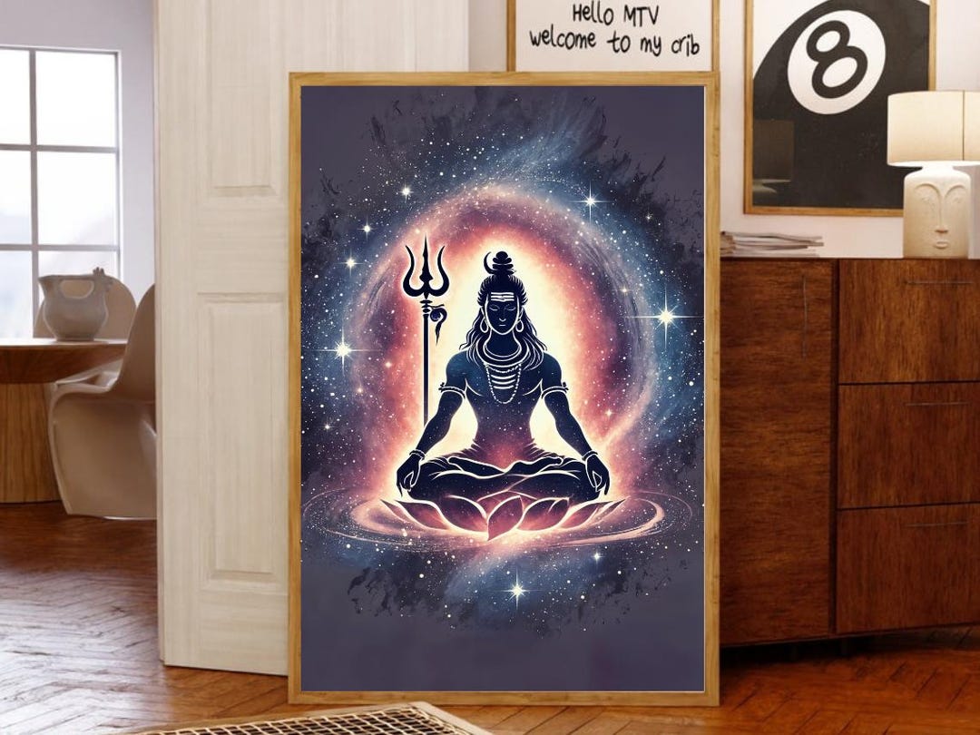 Shiv Print ,lord Shiva ,shiva God at Mount Everest Painting, Spiritual ...
