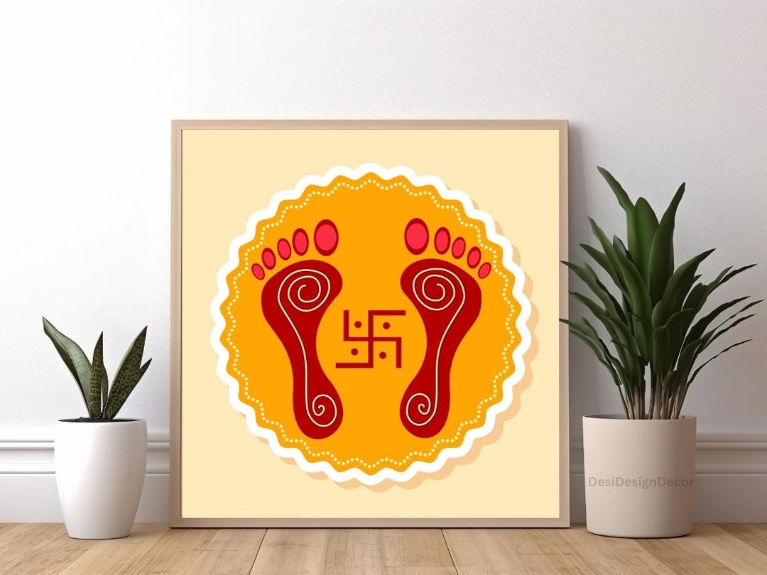 Laxmi Feet, Mandir Decor, Laxmi Pagh, Laxmi Charan, Pooja Favor, Shri ...