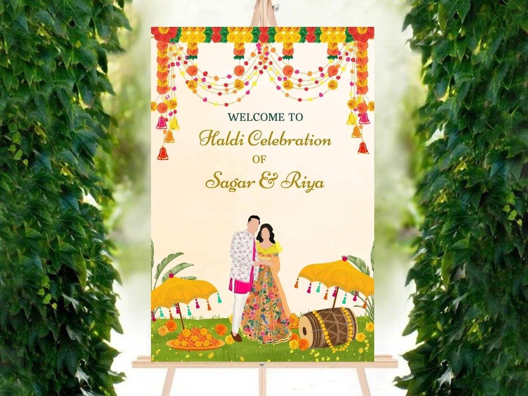 Haldi Welcome Sign Maiyan Sign Pithi Decor Haldi Banner Haldi ...