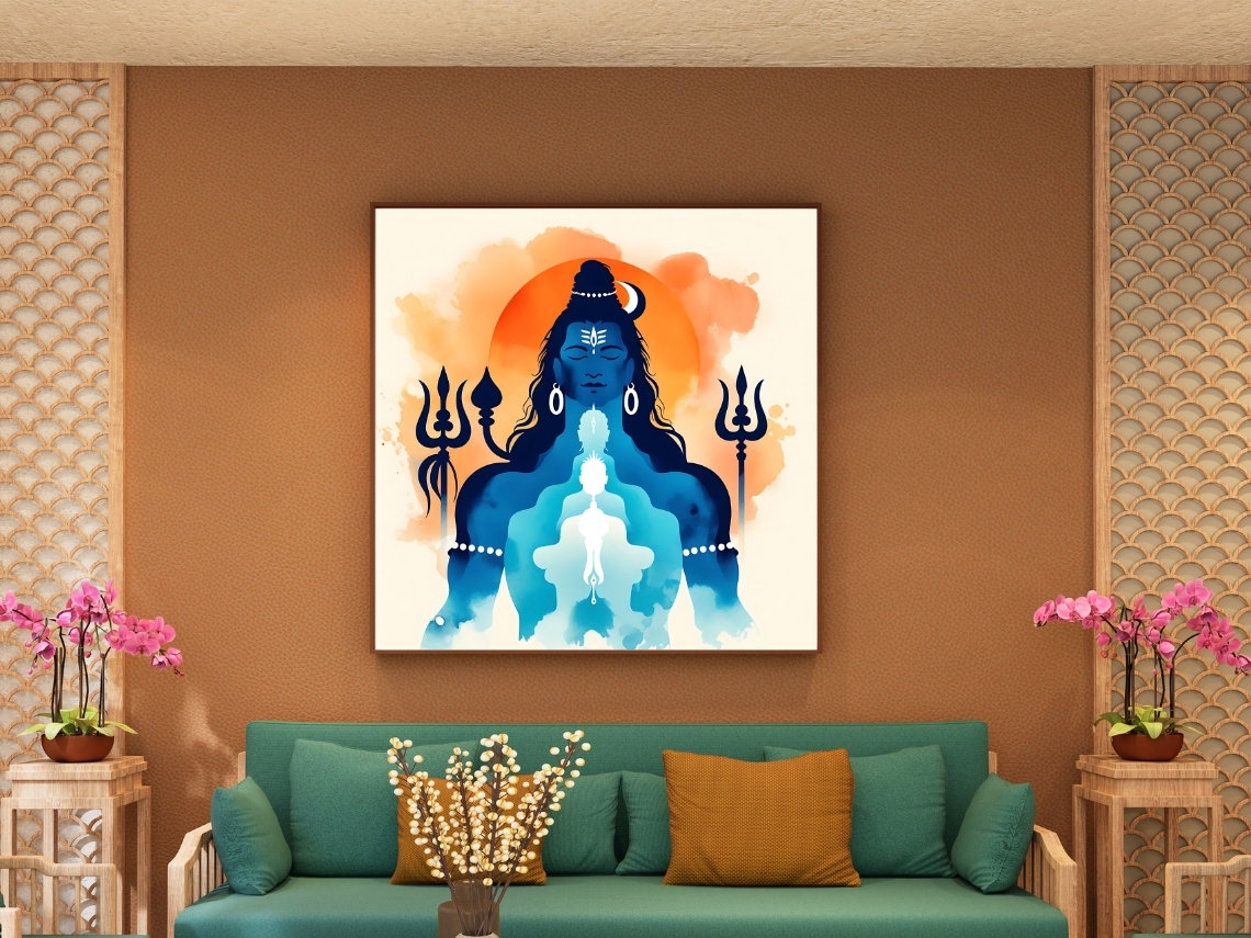 Lord Shiva Retro Wall Art | Shiva Wall Decor | Hindu Art | Hindu God ...