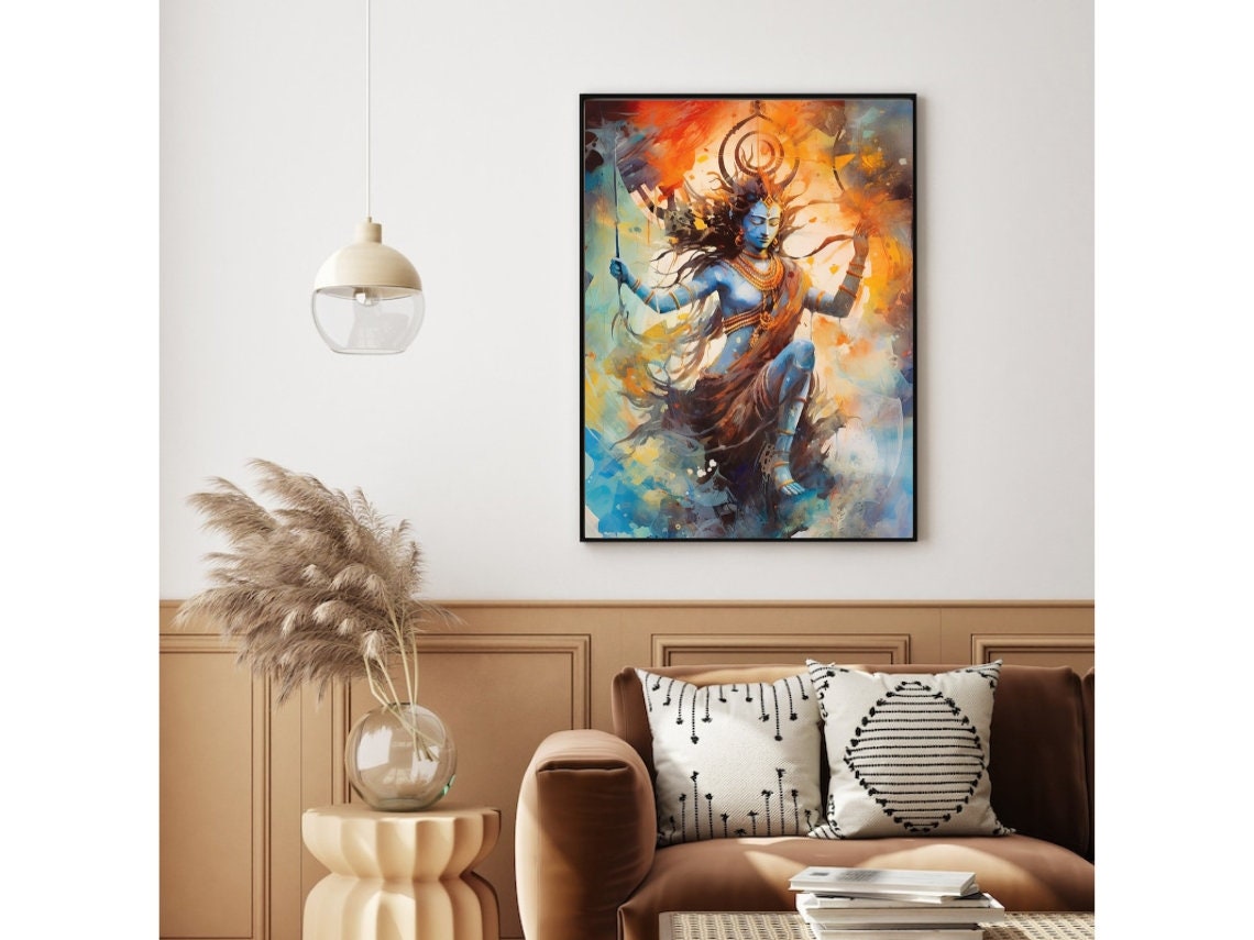 Lord Shiva Print, Shiva Wall Art, Indian God Wall Art, Hindu Wall Art ...