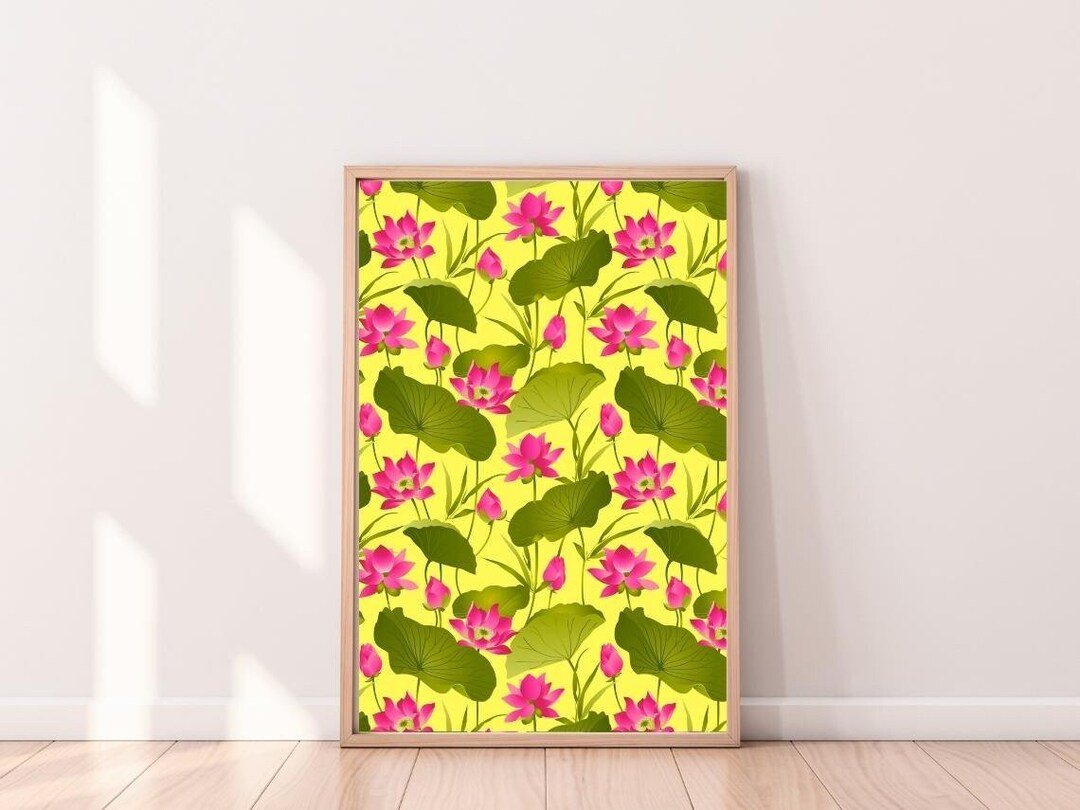 Lotus Flower Print, Pichwai Painting ,lotus Flower Poster, Indian Art ...
