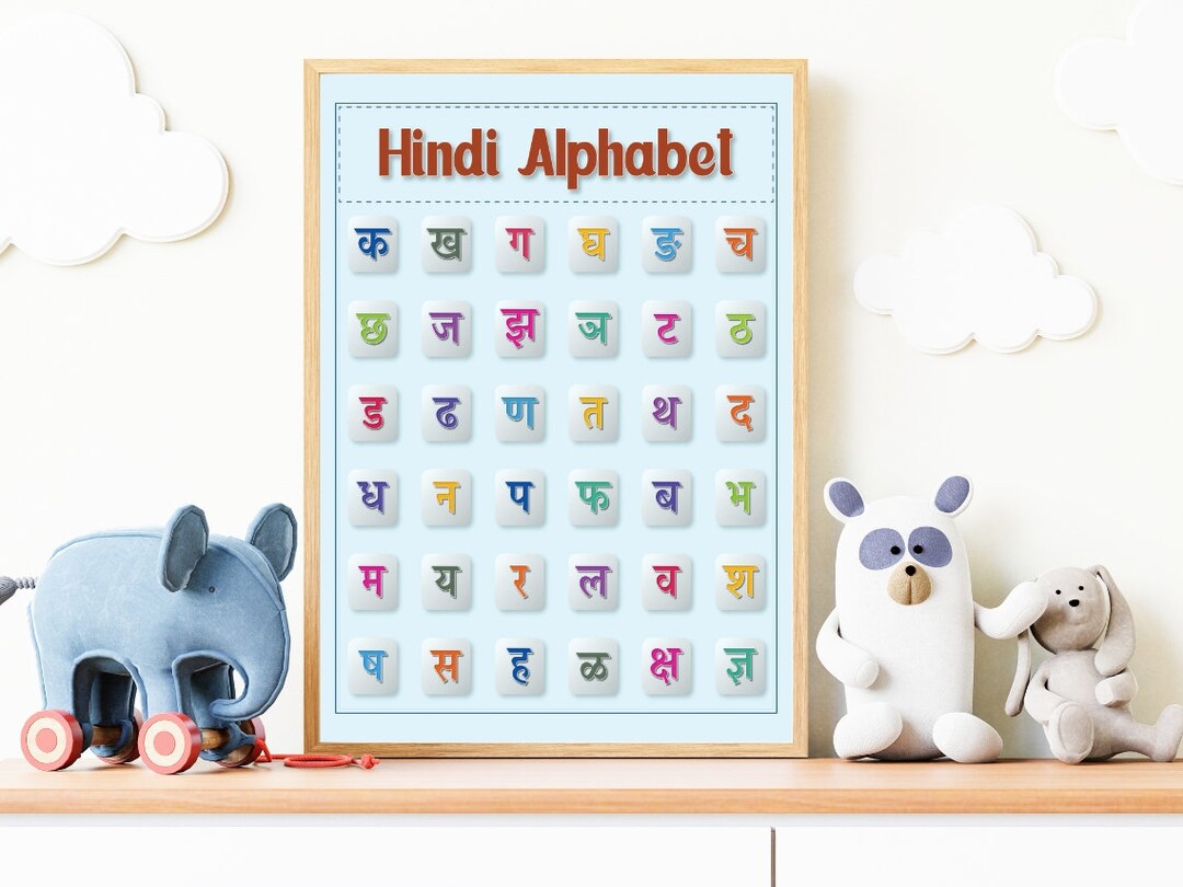 Hindi Alphabet, Hindi Digital Prints ,hindi Alphabet Chart , Nursery ...