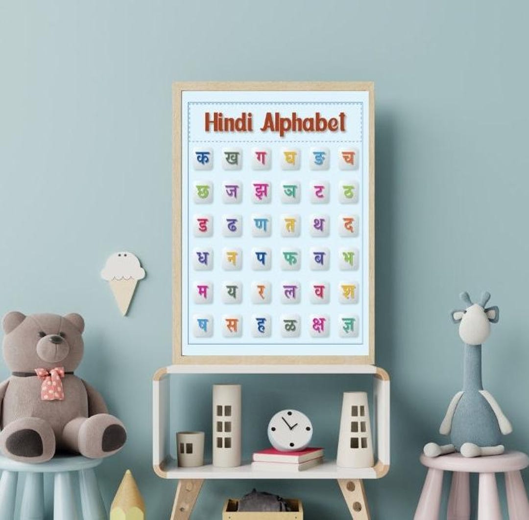 Hindi Alphabet, Hindi Digital Prints ,hindi Alphabet Chart , Nursery ...