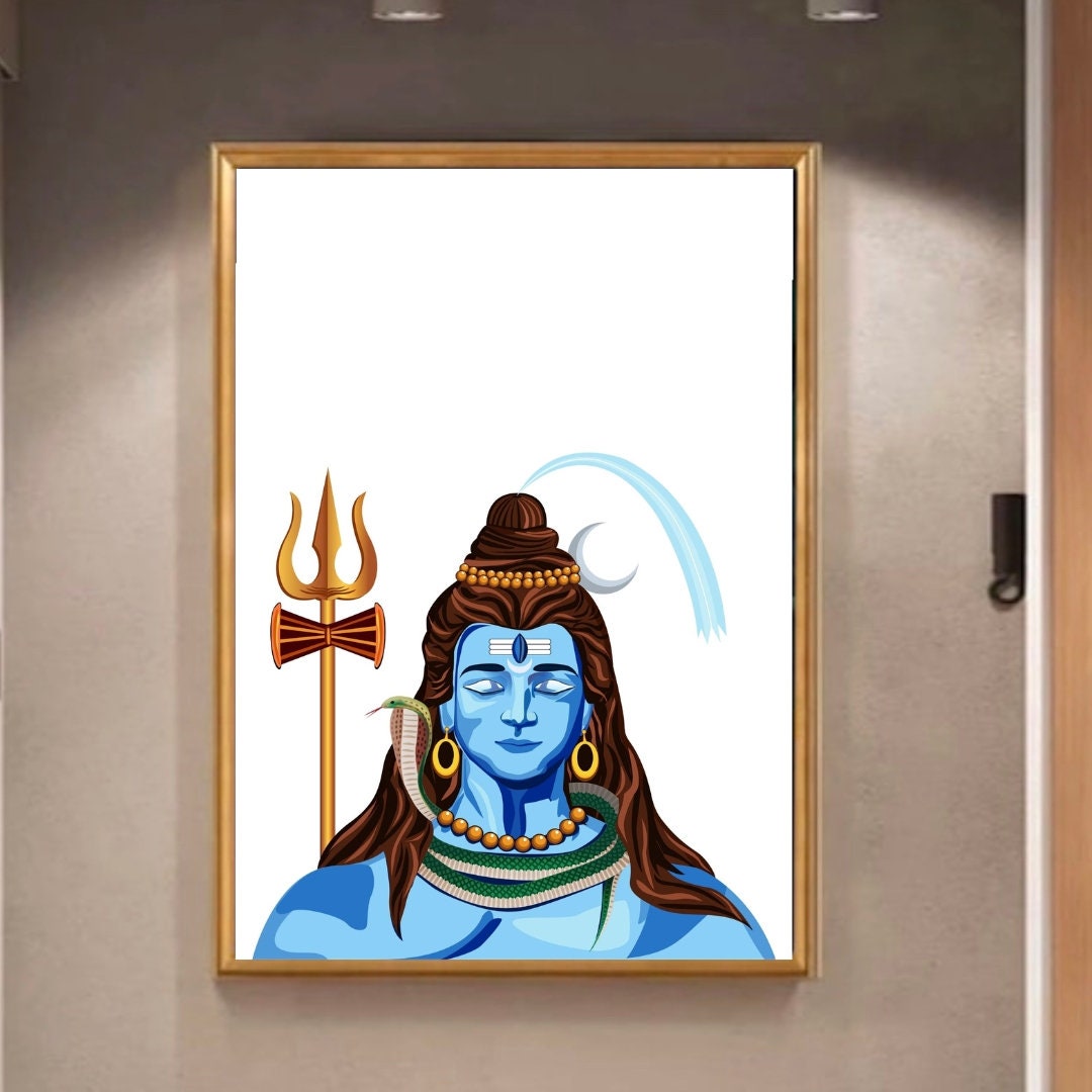 Lord Shiva Art Print, Shiva Wall Art, Hindu God Art, Hindu Artwork ...