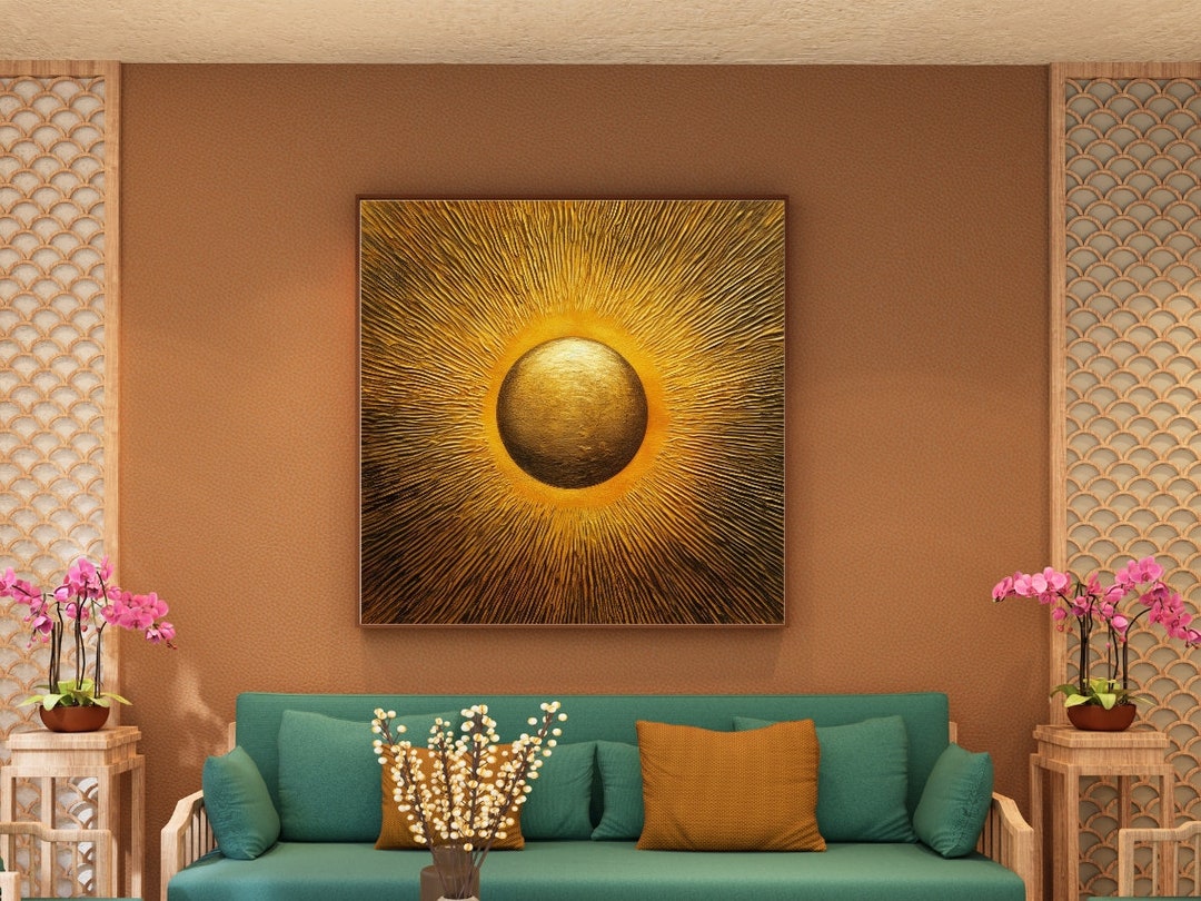 Golden Sun Print Golden Hour Poster Golden Sun Wall Print Boho Sun ...