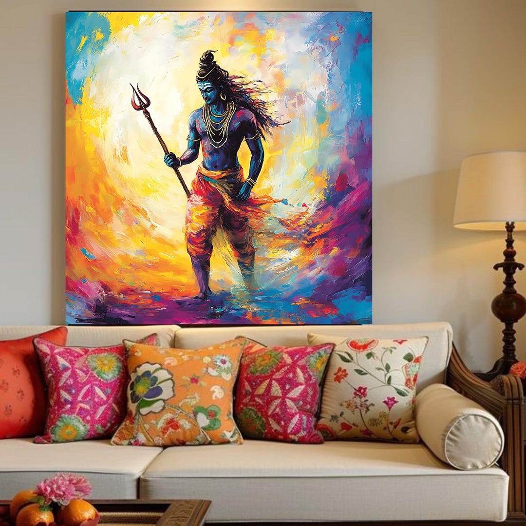 Lord Shiva, Lord Shiva as Rudra, Wall Art Home Office , Hindu Religion ...