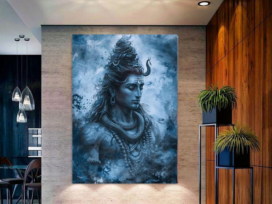 Shiv Ji Print ,lord Shiva ,shiva God at Mount Everest Painting ...