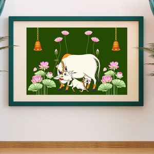 Indian Folk Art, Cow Prints, Living Room Decor, Printable, Indian ...