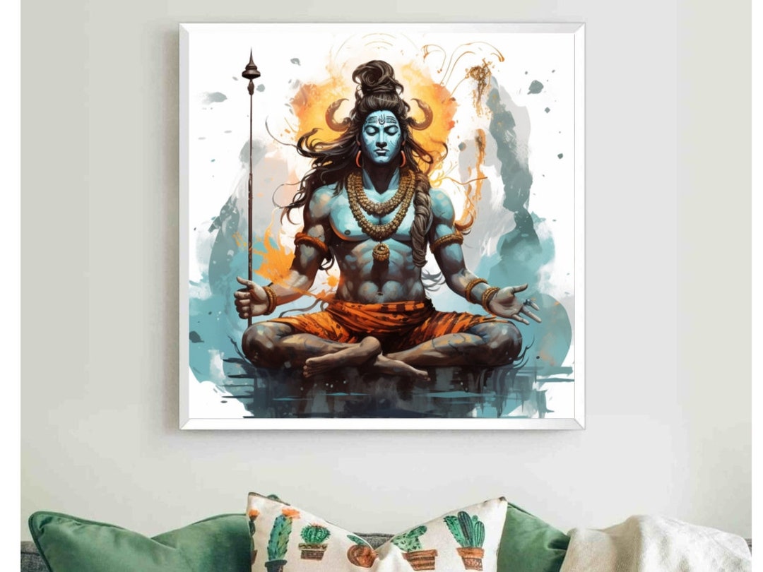 Lord Shiva Print, Shiva Wall Art, Indian God Wall Art, Hindu Wall Art ...