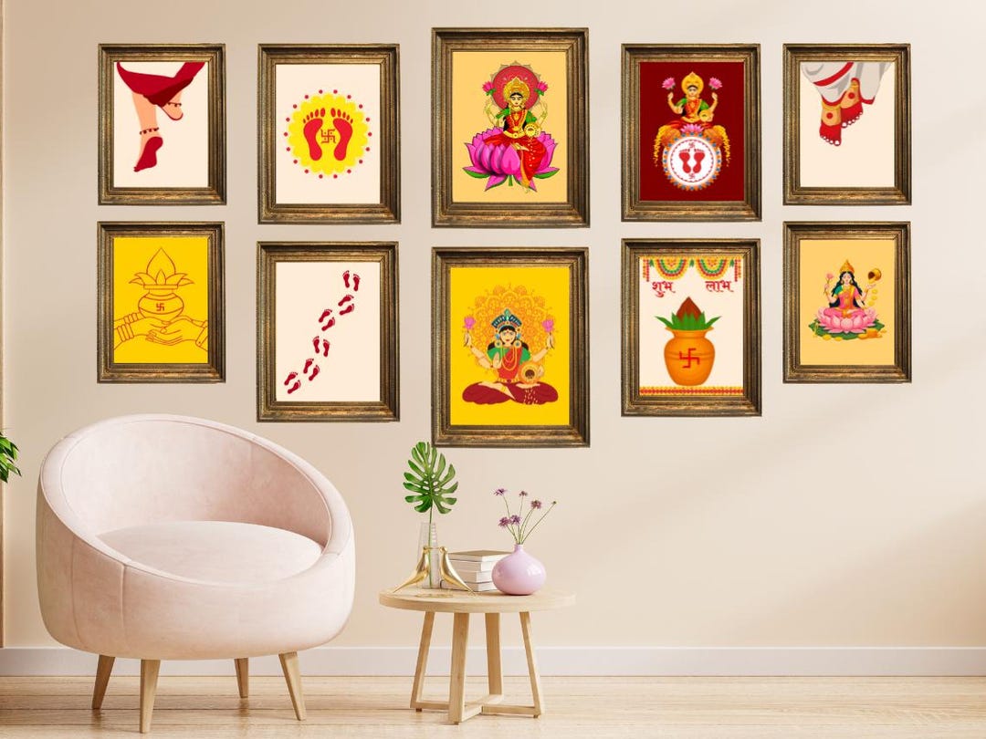 Lakshmi, Diwali Entrance Sign, Goddess Lakshmi Print, Lakshmi Puja ...