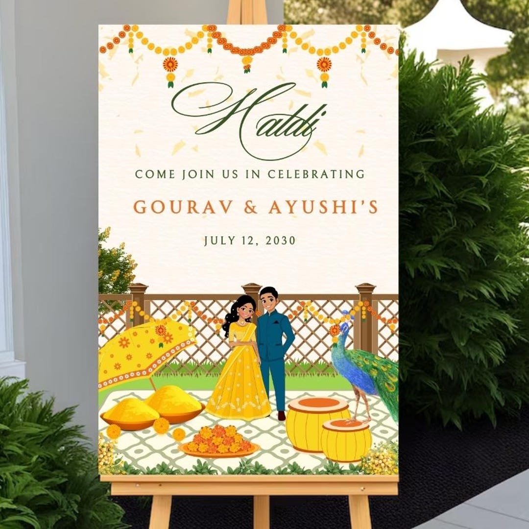 Haldi Welcome Sign Maiyan Sign Pithi Decor Haldi Banner Haldi ...