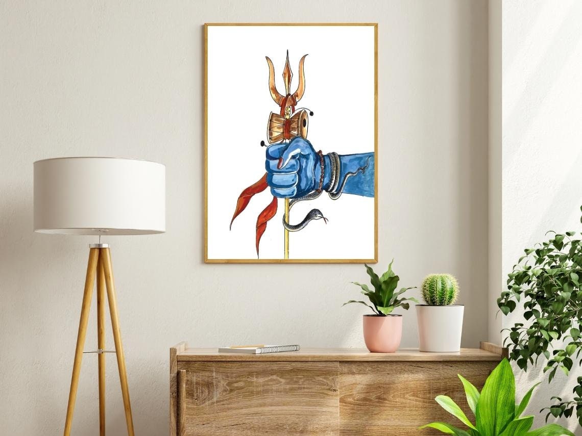Lord Shiva Painting, Adiyogi Wall Art, Indian God Shivji Mahadev Art ...