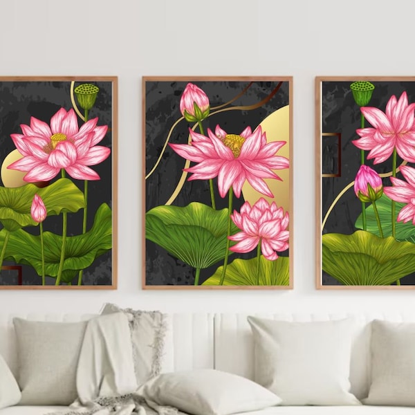 Lotus Flower Print - Etsy