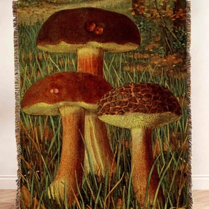 Grass Mushroom Throw Blankets Plant Printing Woven Blanket, Oft Blanket ...