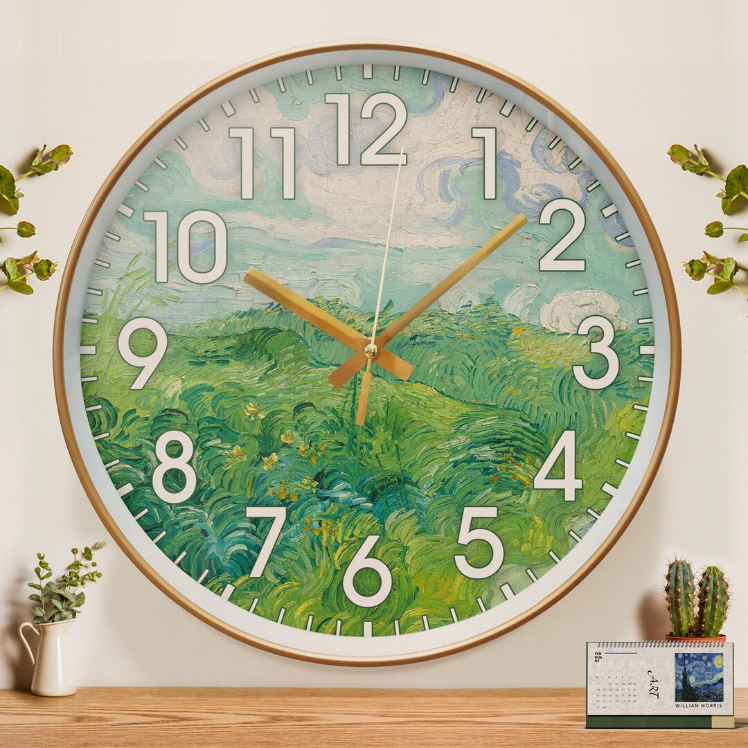 Silent Quartz Clock, Van Gogh Art Wall Clock, Retro Painted Circular ...