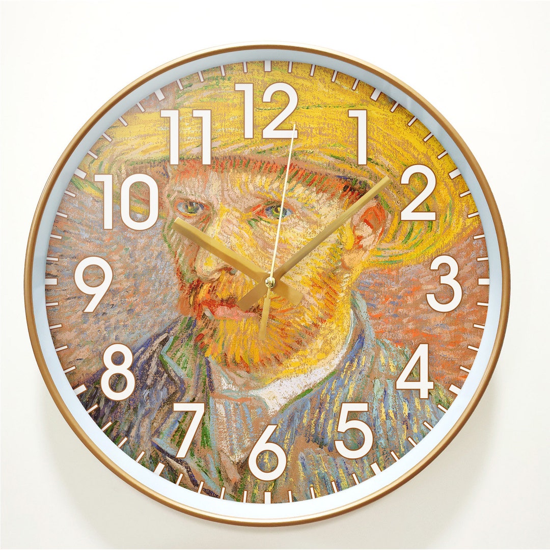Van Gogh Portrait Clock, Circular Quartz Clock, Abstract Art Home ...