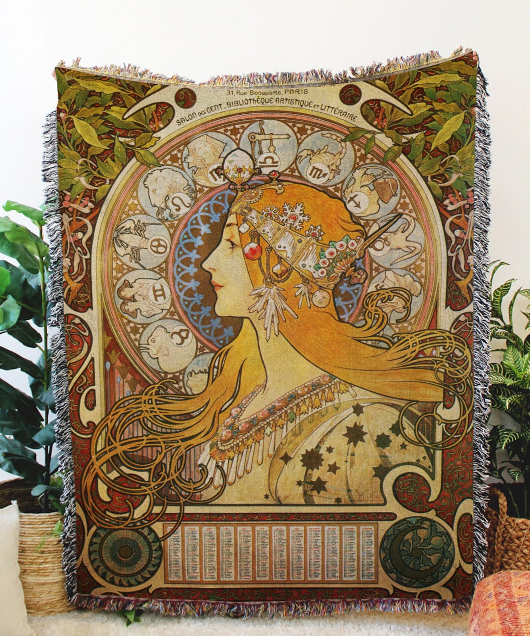 Alfons Mucha Art Nouveau Large Dorm Tapestry|artistic Girl Woven ...