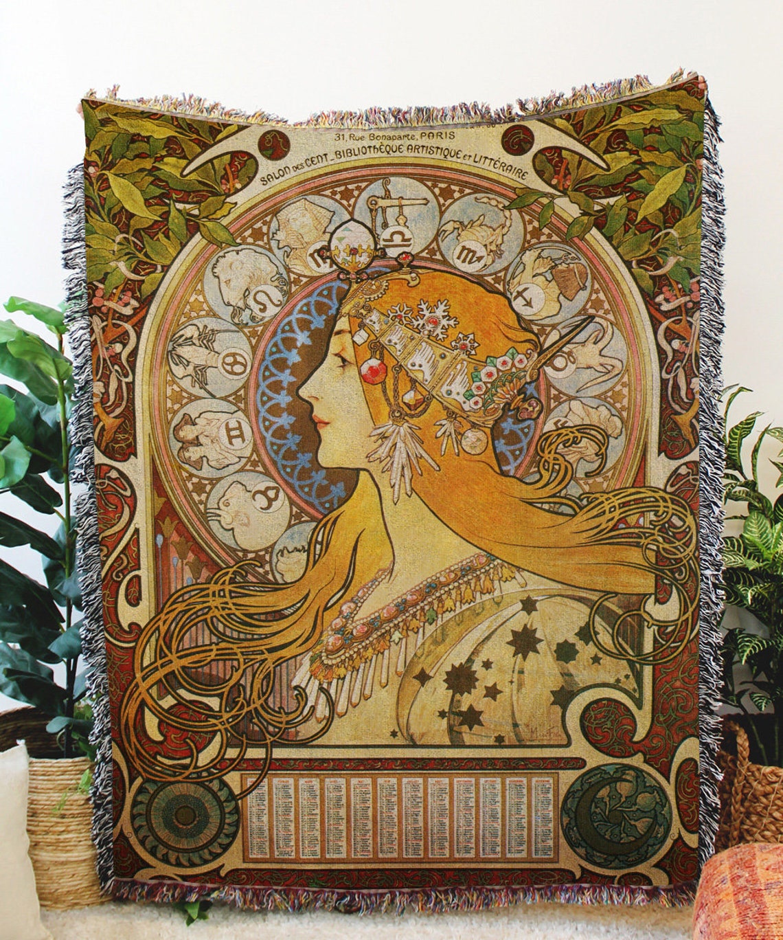 Alfons Mucha Art Nouveau Large Dorm Tapestry|artistic Girl Woven ...