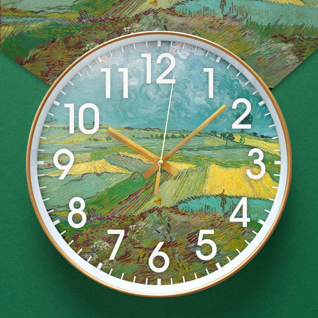 Van Gogh Oil Painting Clock, Abstract Art Wall Clock, Field Wall ...
