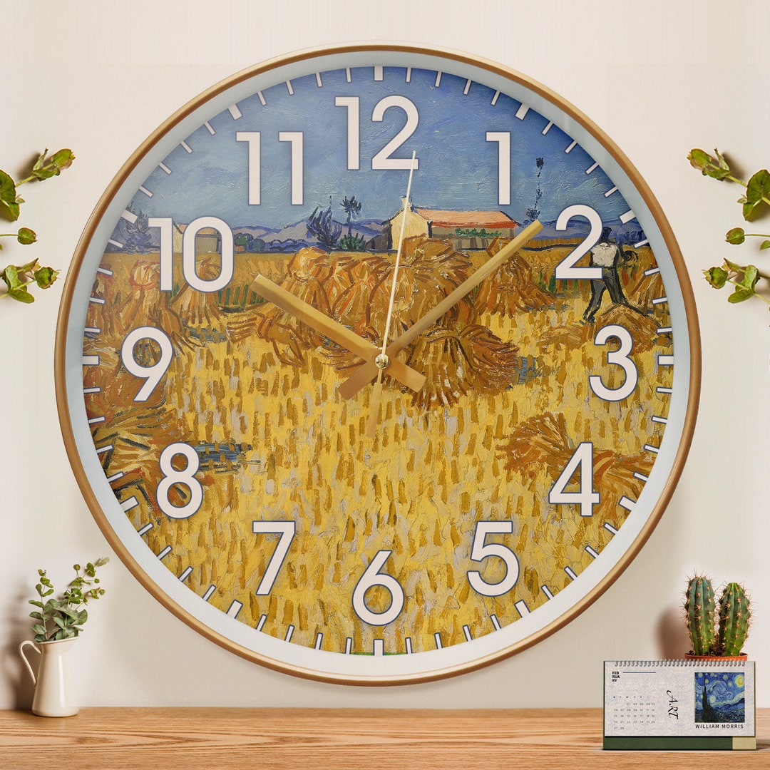Van Gogh Silent Clock, 12/14 Inch Wall Clock, Retro Oil Painting Round ...