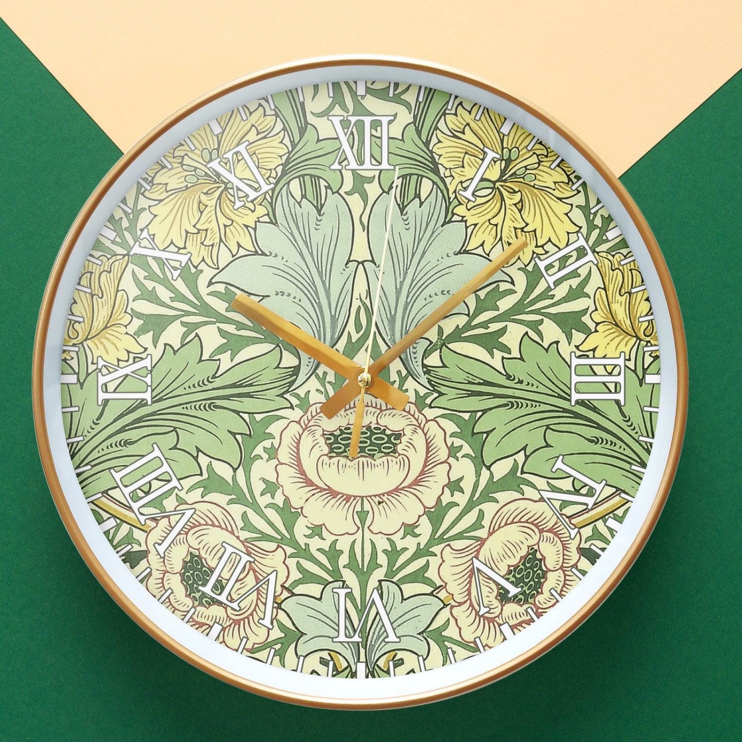 William Morris Wall Clock Retro Flower Silent Clock Morris - Etsy Australia