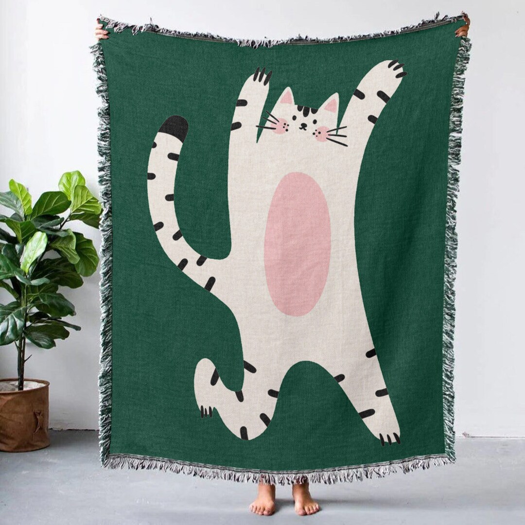 Cat Throws Blanket, Dancing Cat Blanket, Cat Lover Blanket, Animal ...
