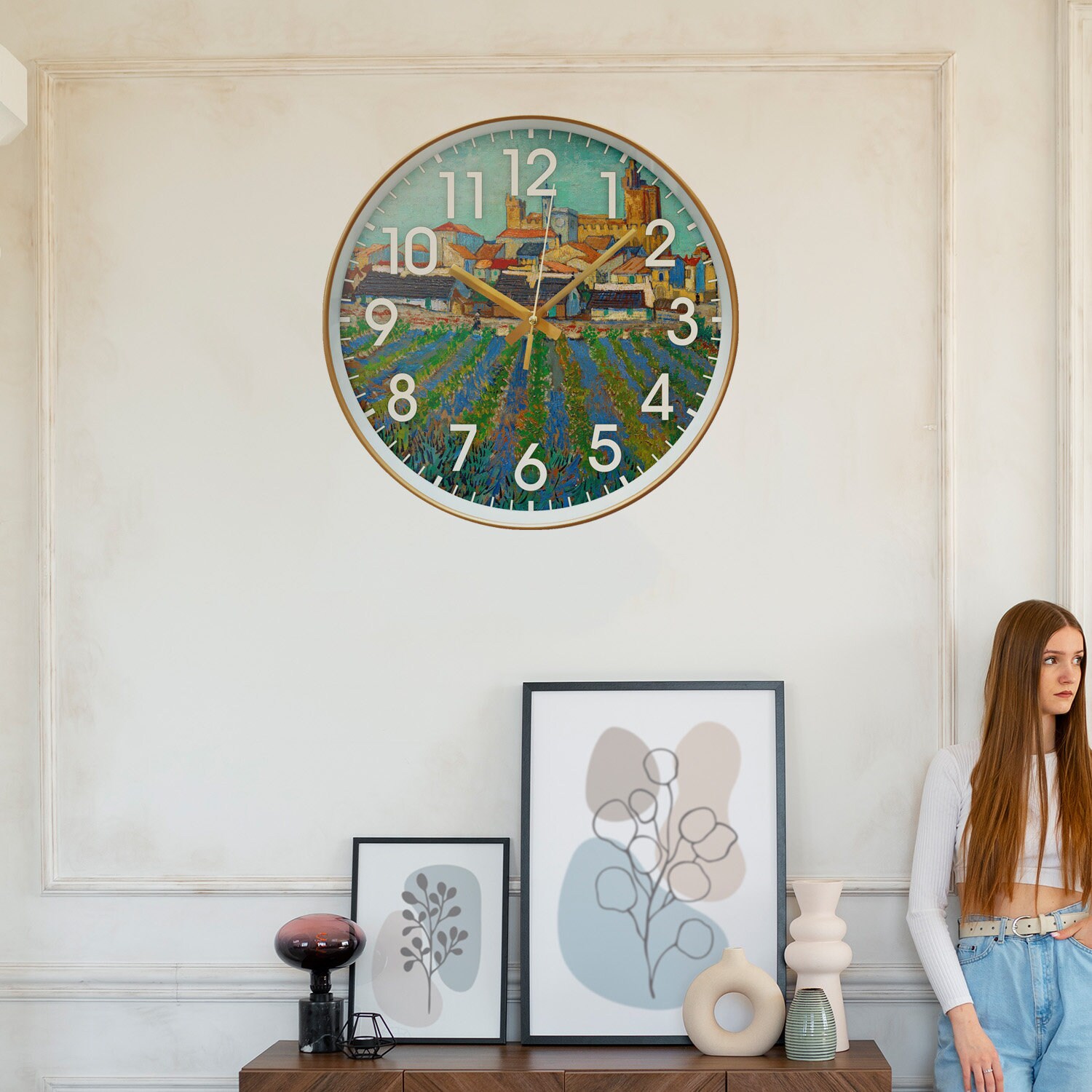Van Gogh Wall Clock, Country View Circular Clock, Van Gogh Art Deco ...