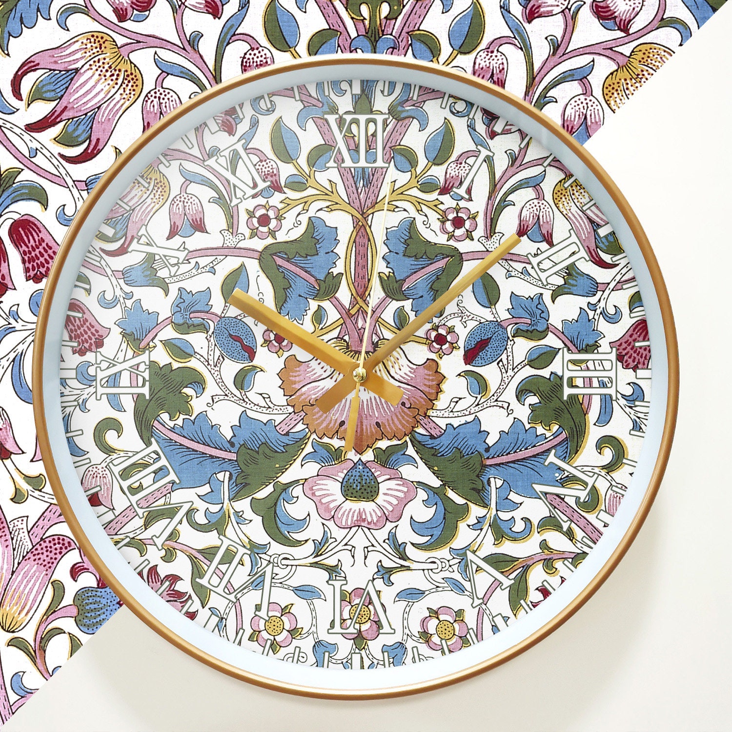 Lodden Flower Wall Clock, William Morris Art Clock, Retro Plant ...