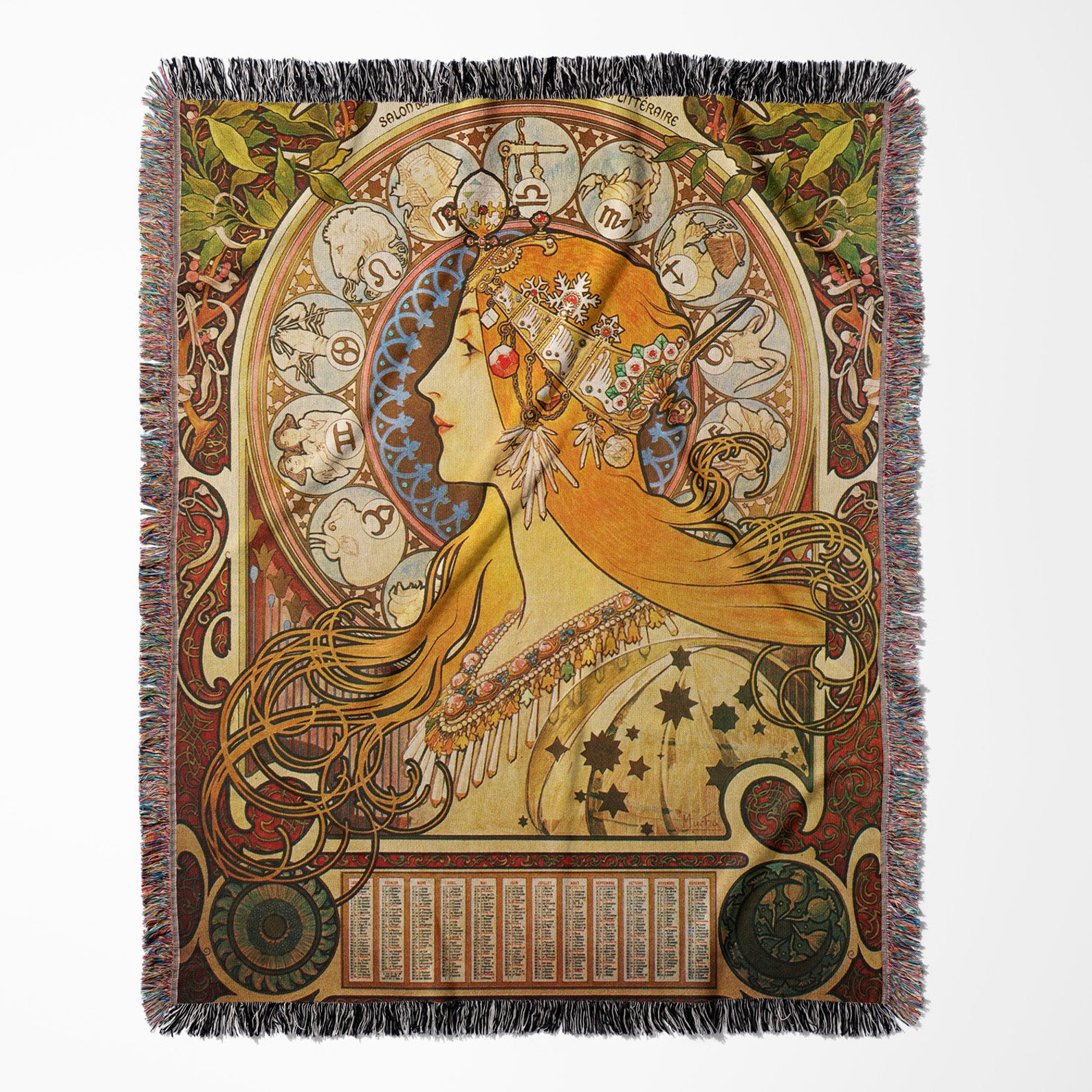 Alfons Mucha Art Nouveau Large Dorm Tapestry|artistic Girl Woven ...