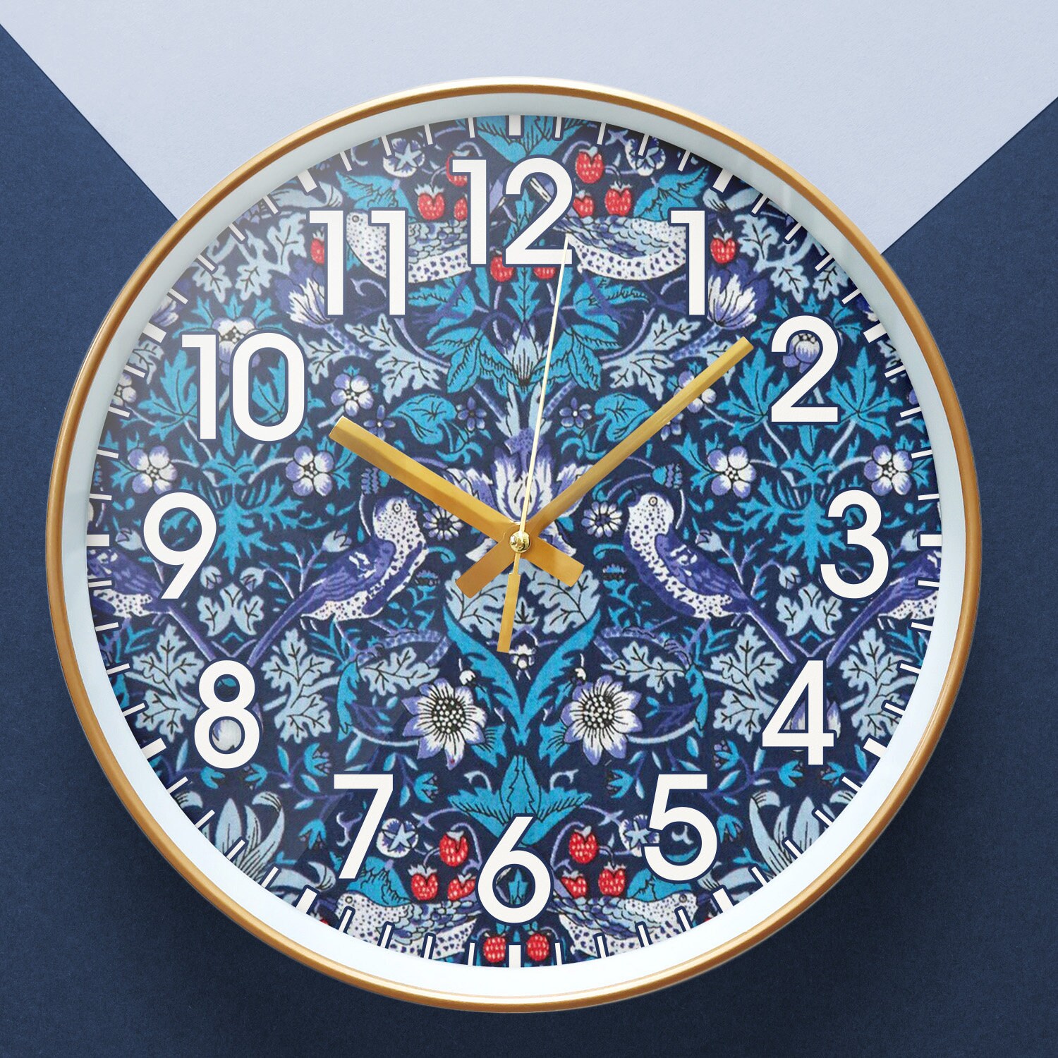 William Morris Strawberry Thief Clock Retro Plants and Bird - Etsy