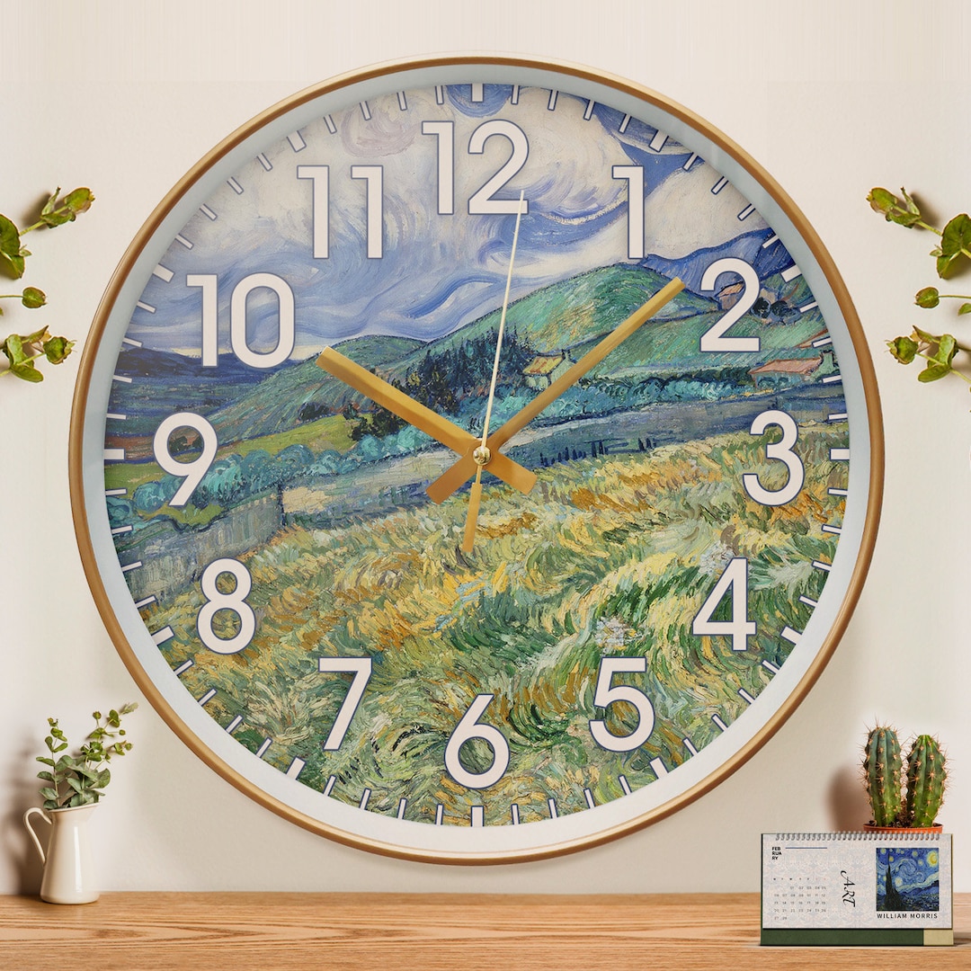 Landscape Art Clock, Van Gogh Painted Wall Clock, 12/14 Inch Silent ...
