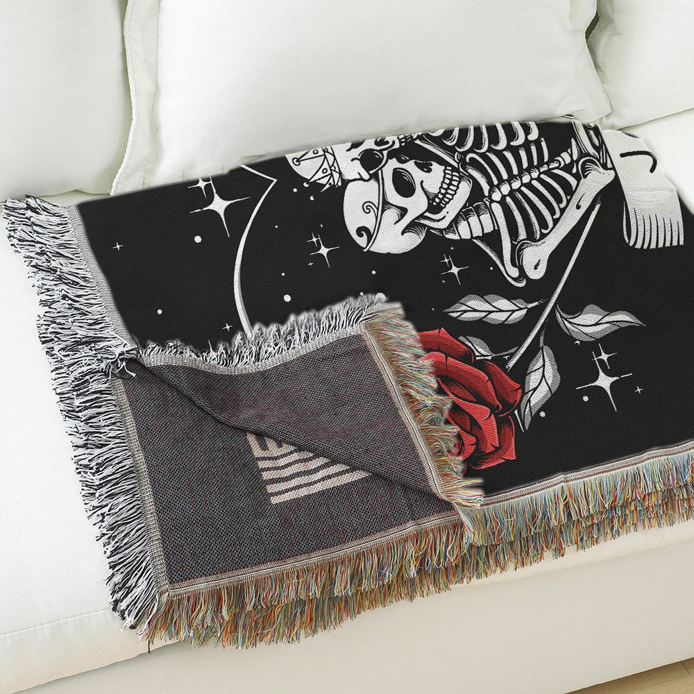Human Skeleton Bedroom Woven Throw Blanketvalentine's Day Giftcustom ...