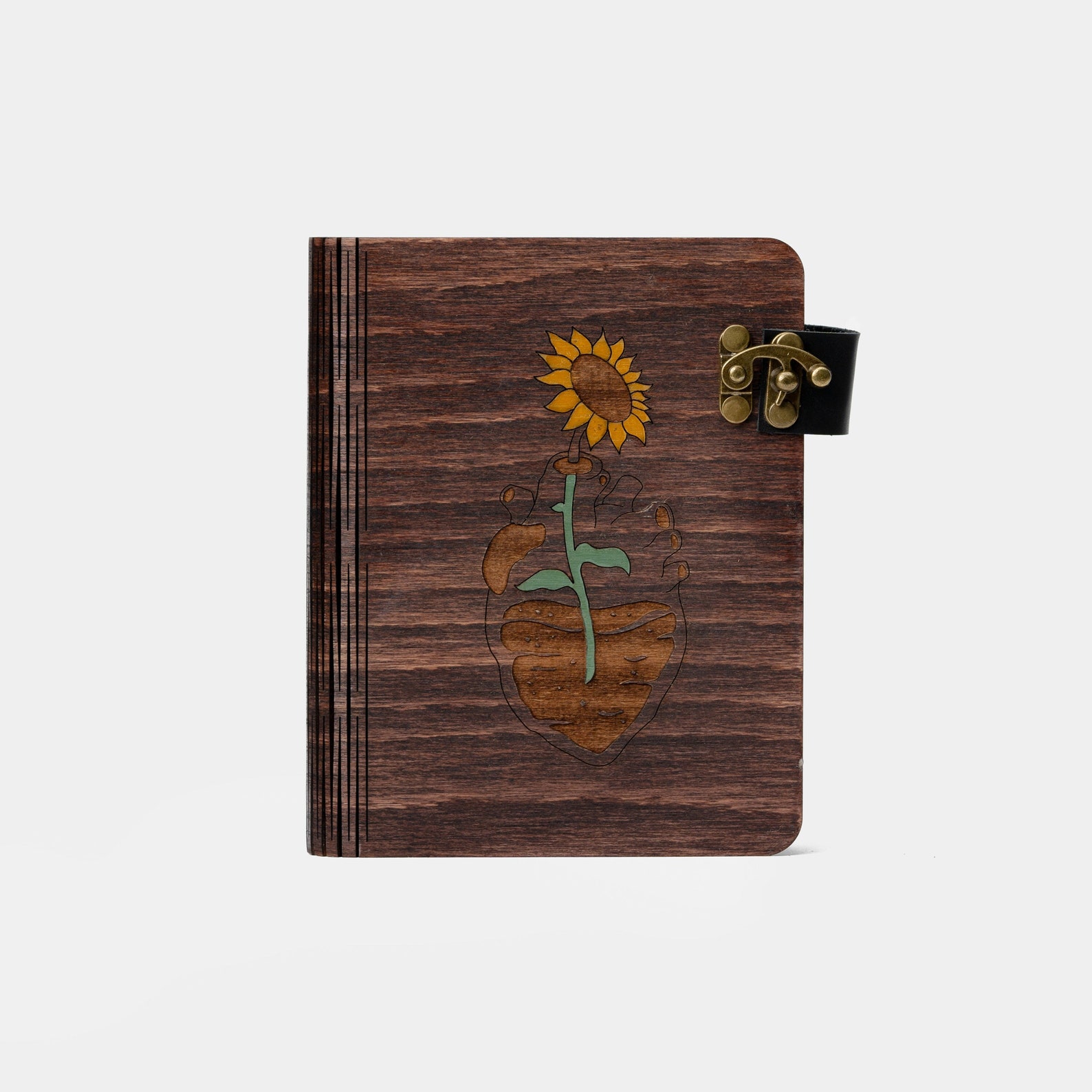 Sunflower Wood Album | Personalized Notebook | Custom Sun Flower Wood ...