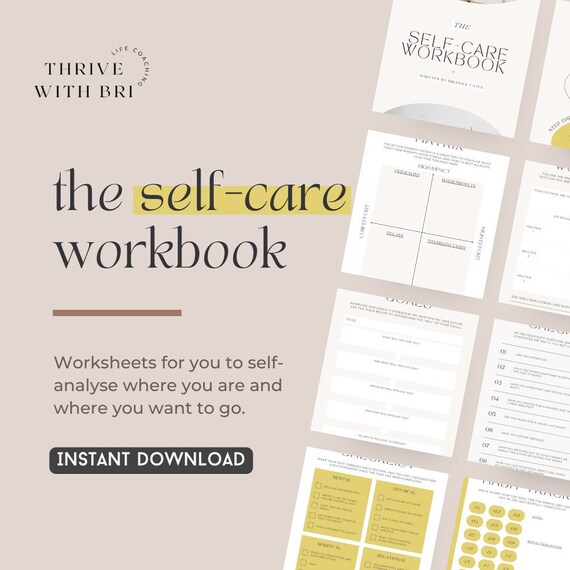 The Self-care Workbook Health & Wellness Worksheets | Etsy