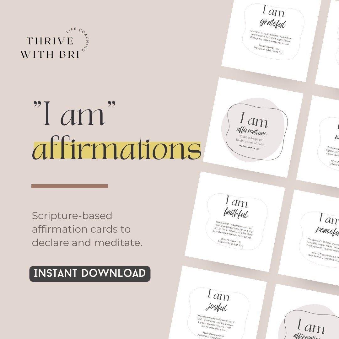 I Am Affirmation Cards | Scripture Affirmations | Bible Truths - Etsy