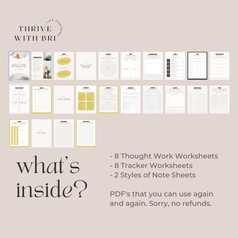 The Self-care Workbook | Health & Wellness Worksheets | Instant ...