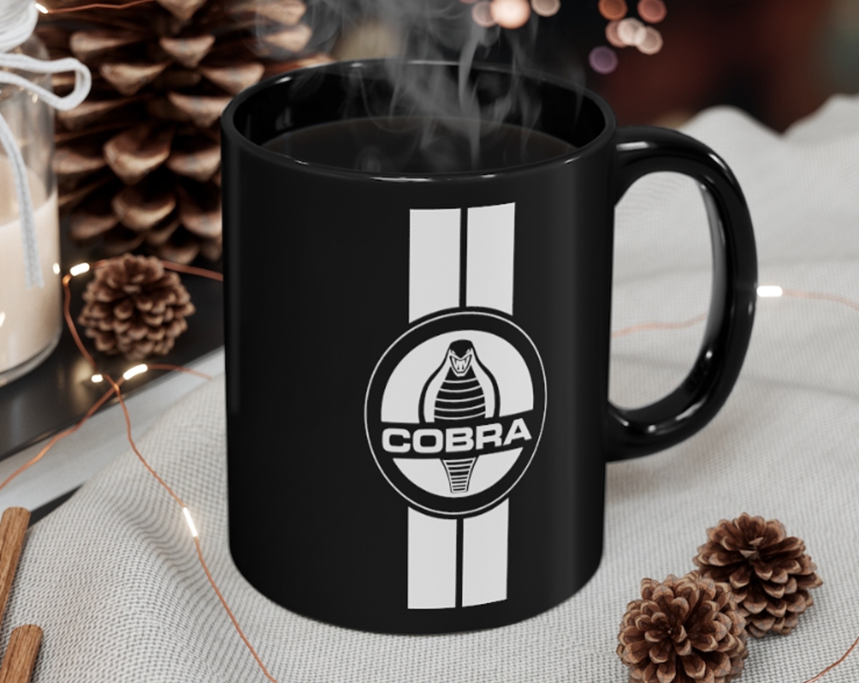 65 Shelby Ac Cobra Roadster Emblem Ceramic Coffee Mug, Black and White ...