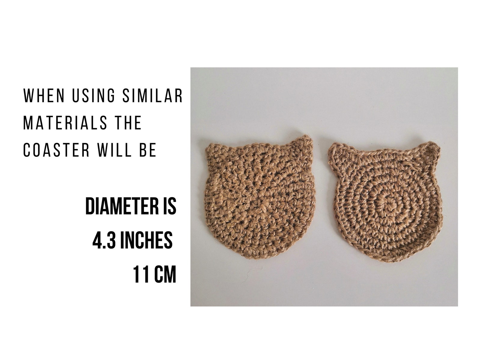 Crochet Coasters Pattern Jute Coasters Cat Lover Gift Easy - Etsy Canada