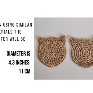 Crochet Coasters Pattern, Jute Coasters, Cat Lover Gift, Easy Crochet ...
