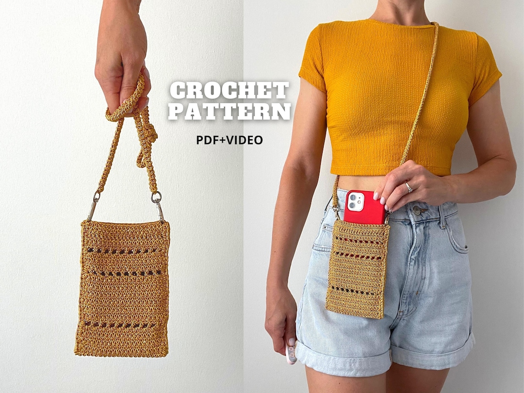 Crochet Crossbody Phone Bag Pattern, Beginner Friendly (PDF Pattern) - Etsy