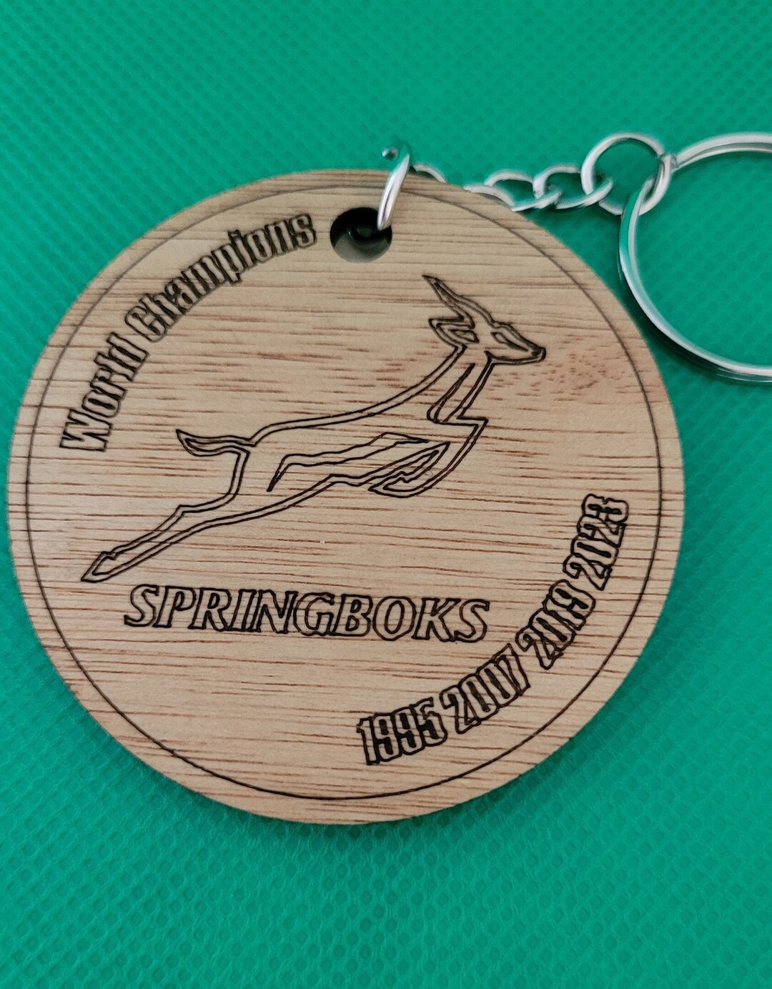 Handmade Wooden Springbok Rugby South African Keyrings World - Etsy