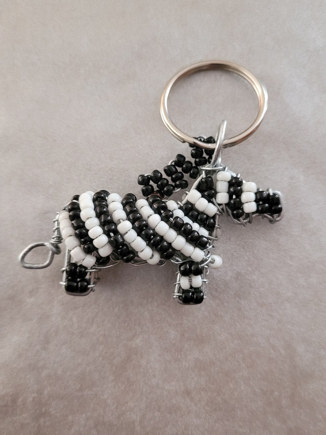 HANDMADE South African Beaded 3D Zebra Keychains Zebra Zulu - Etsy