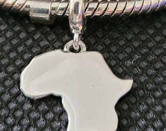 African Map Charm Africa Big Five Charm 925 Silver Charm European Style ...