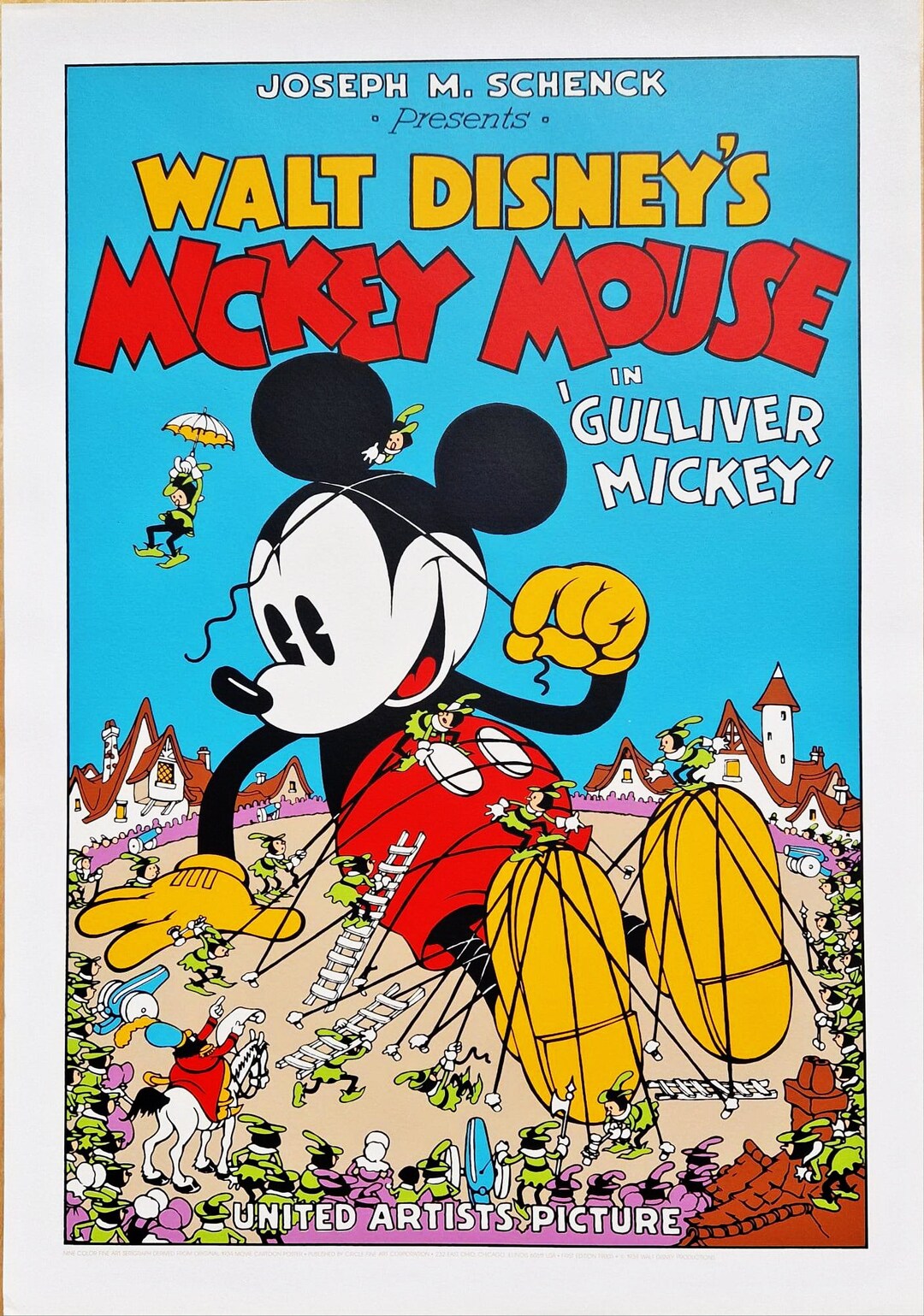 Walt Disney / Circle Fine Art Gulliver Mickey 1970s80s unframed - Etsy