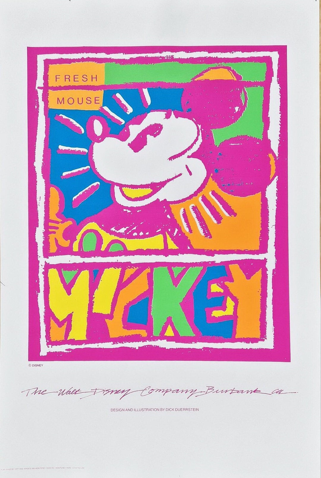 Walt Disney Fresh Mickey Mouse 1998 unframed - Etsy UK