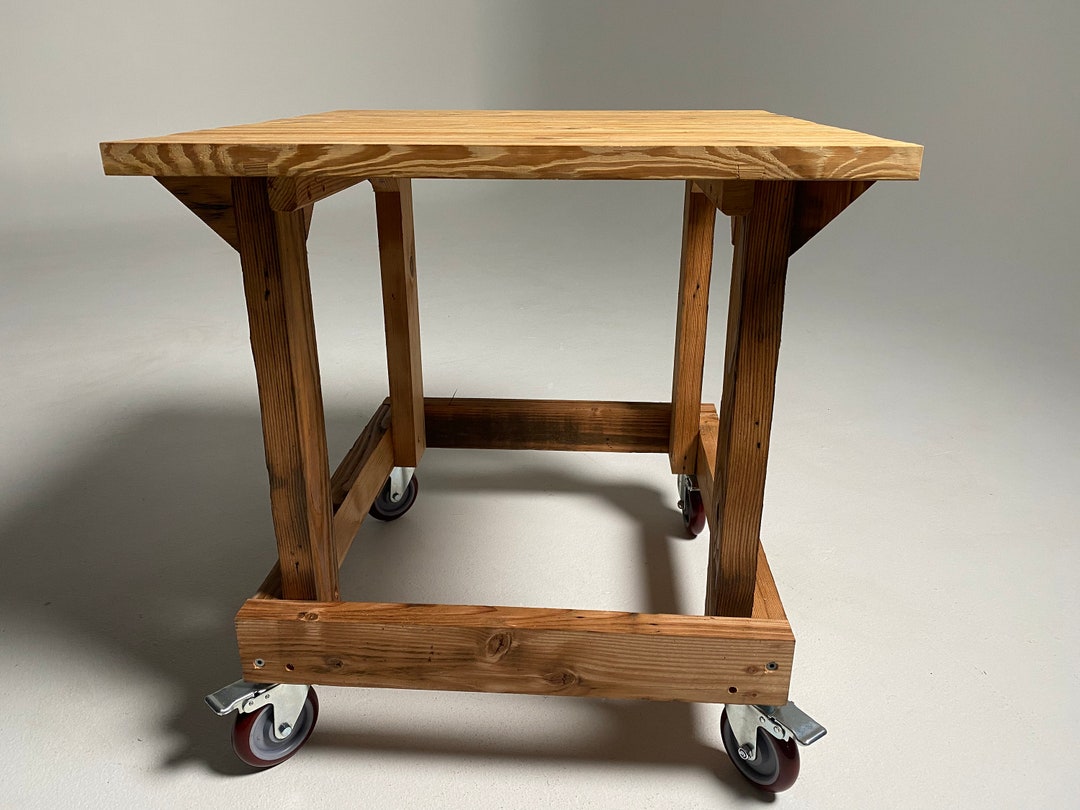 Butchers Block Tables on Wheels - Etsy