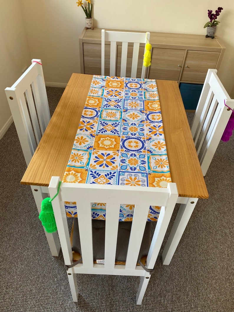 Talavera Tile Runner Talavera Table Runner Kitchen Linen Multicolored ...