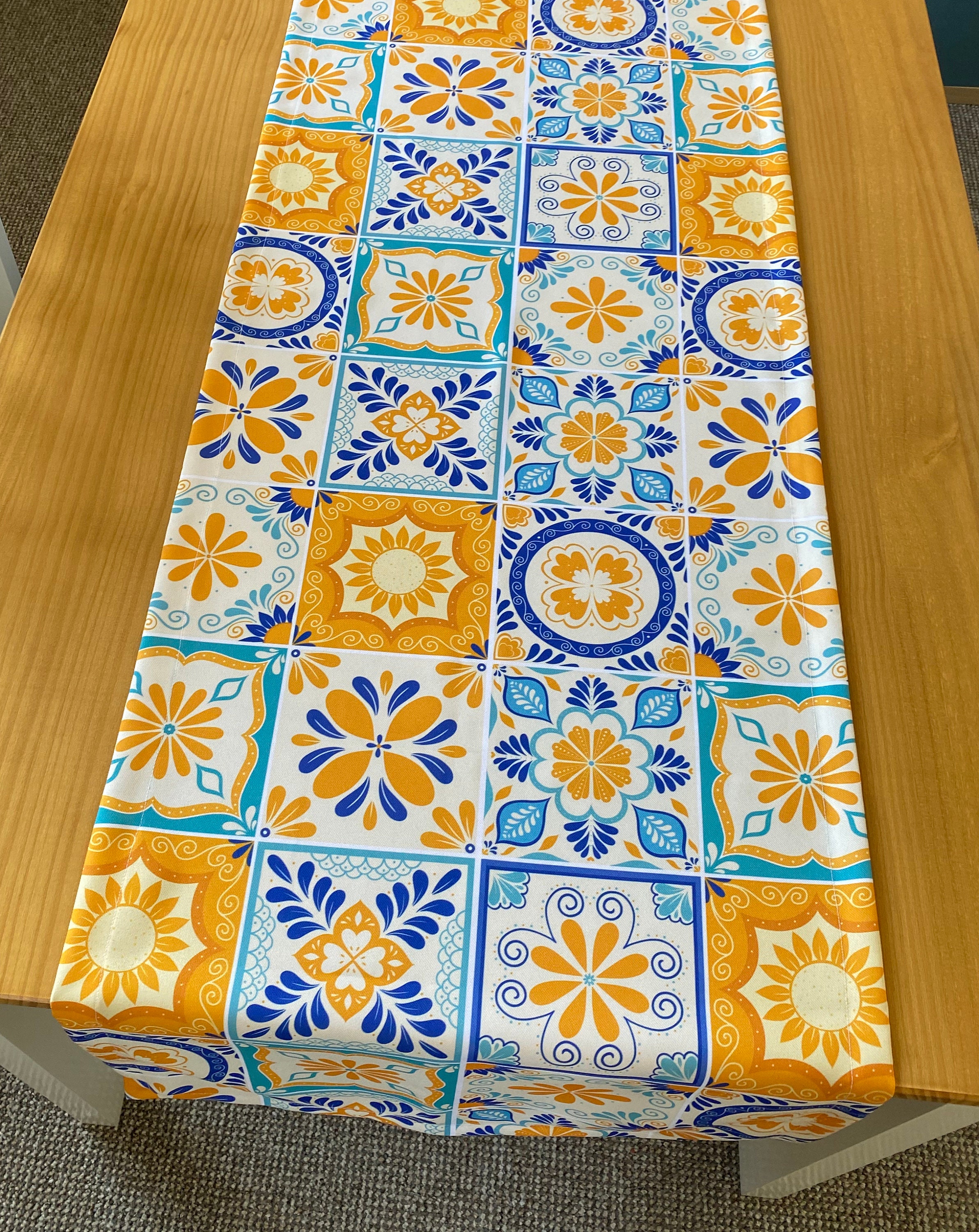 Talavera Tile Runner Talavera Table Runner Kitchen Linen Multicolored ...